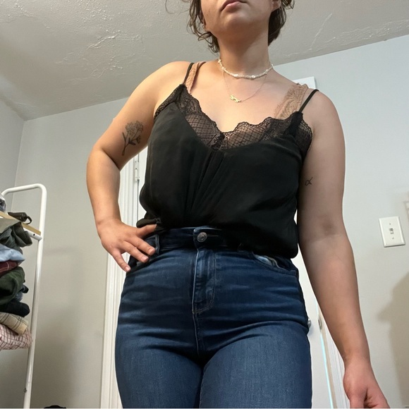 Allison Joy | Tops | Black Lacy Allison Joy Tank Top | Poshmark